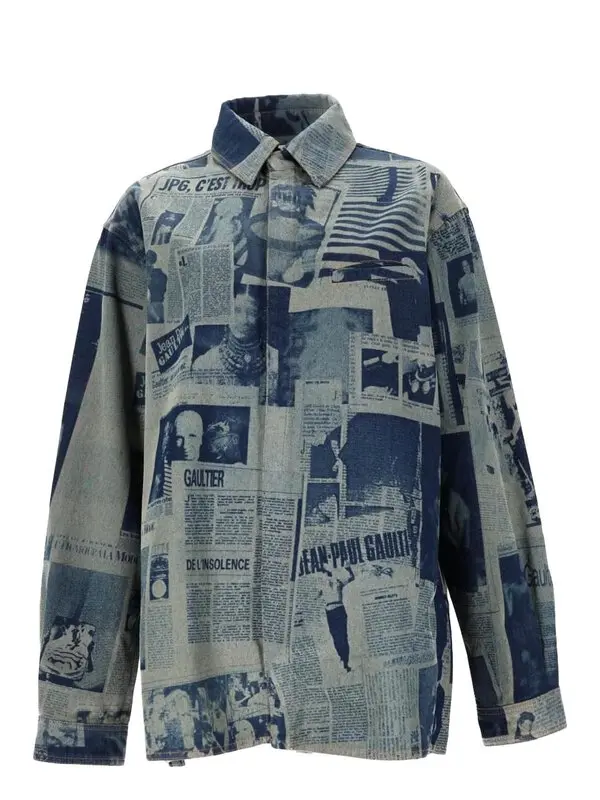 JEAN PAUL GAULTIER Shirt With Newspaper Print - Blue