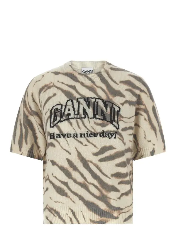 GANNI Logo Intarsia Sweater - Multicolor