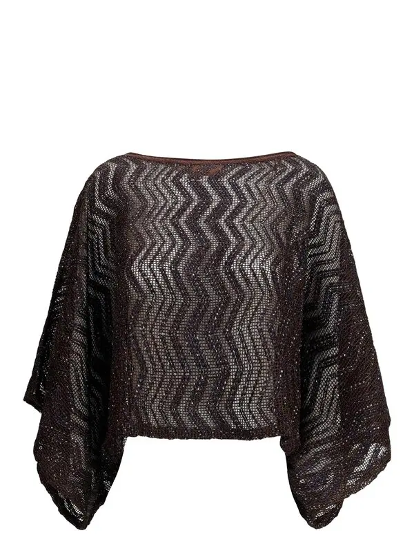 Missoni Viscose Top With Chevron Pattern - Brown