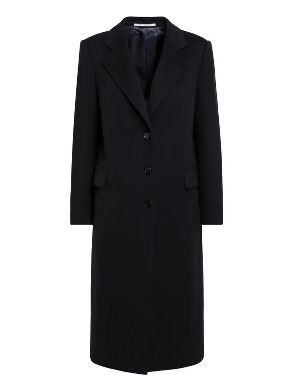 Tagliatore Single-breasted Wool Blend Coat - Blue