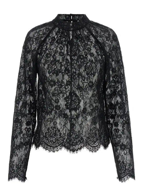 SELF-PORTRAIT Lace Blouse - Black