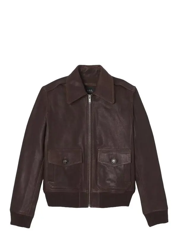 A.p.c. Jackets Leather Jackets - Brown