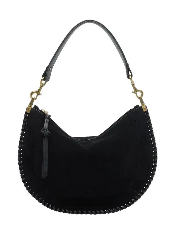 Isabel Marant Étoile Suede Oskan Soft Zip Shoulder Bag - Black