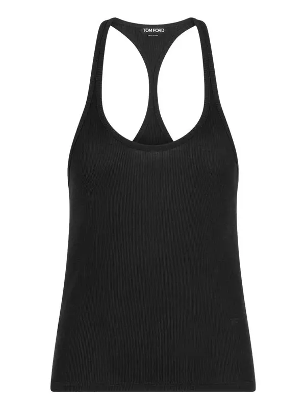 TOM FORD Logo Slim Fit Racer Back Tank Top - Black