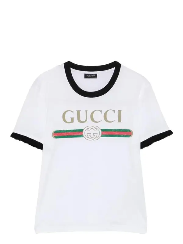 Gucci Cotton Jersey Logo Print T-shirt - White
