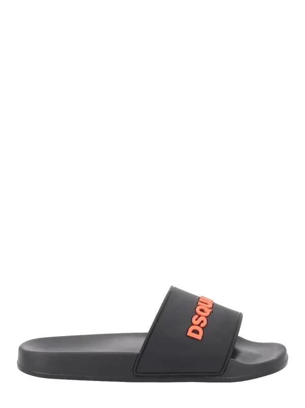 Dsquared2 Rubber Logo Slides - Black