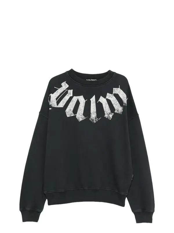 Palm Angels Logo Print Sweatshirt - Black