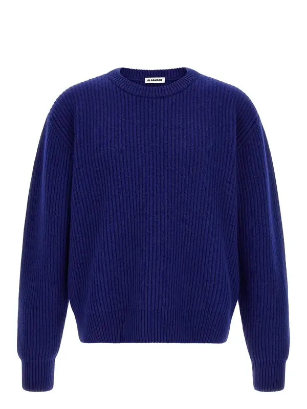 JIL SANDER Fisherman's Rib Sweater - Blue