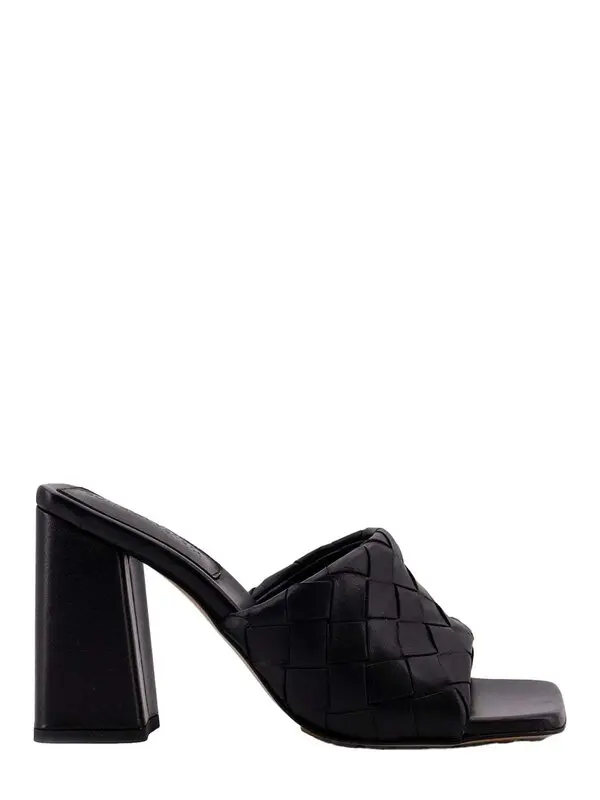 Bottega Veneta Parco Leather Sandals - Black