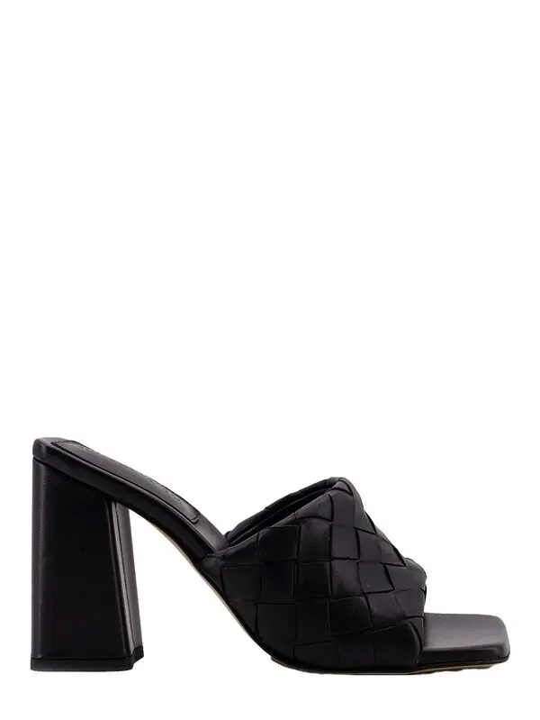 Bottega Veneta Parco Leather Sandals - Black