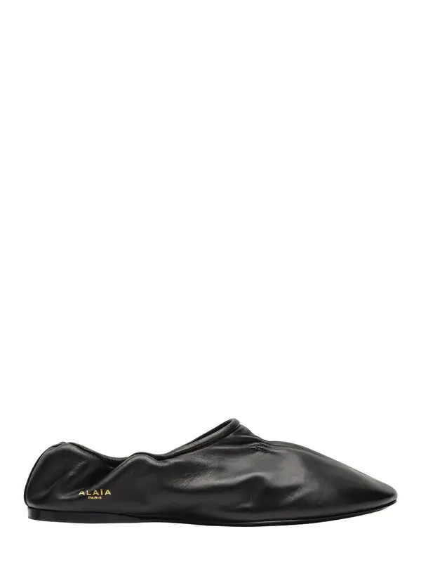 Alaïa Soft Slippers In Leather - Black