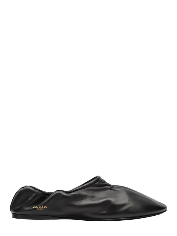 Alaïa Leather Soft Slippers - Black