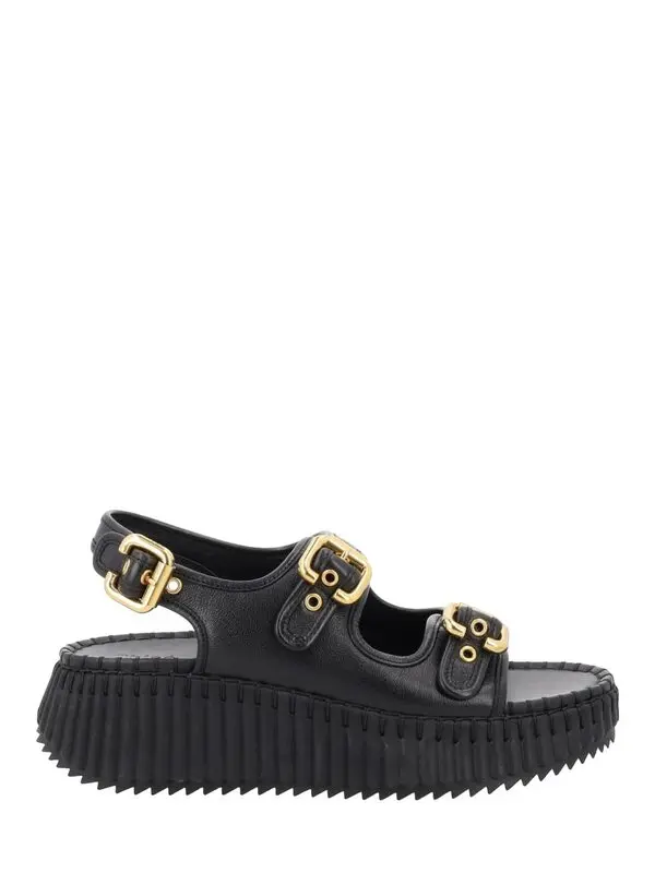 Chloé Sandal Nama With Wedge - Black