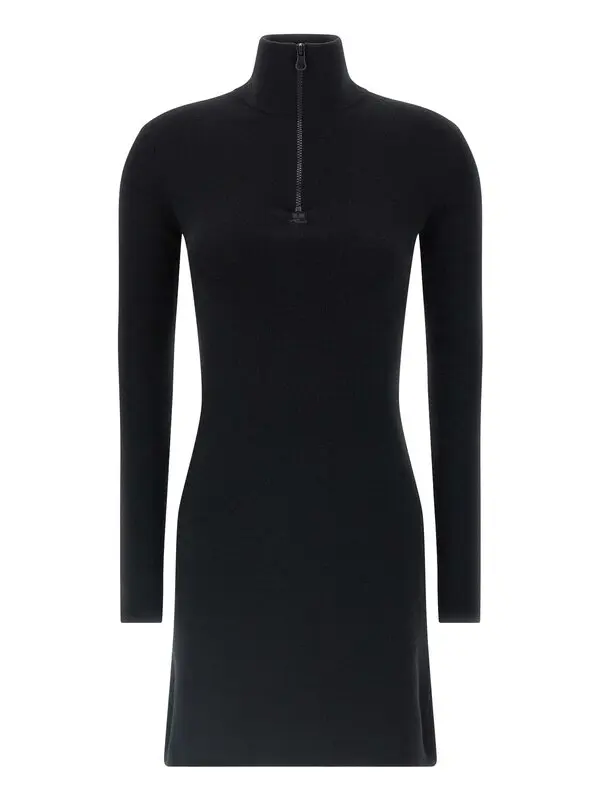 COURREGES Wool Knit Mini Dress - Black