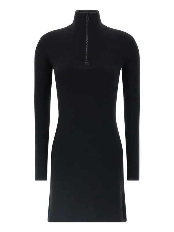 COURREGES Wool Knit Mini Dress - Black