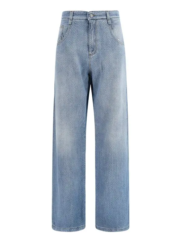 ERMANO SCERVINO Cotton Baggy Jeans - Blue