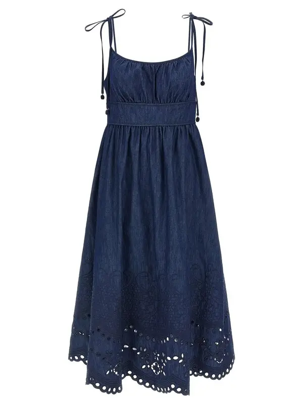 Zimmermann Mahon Cotton Denim Midi Dress - Blue