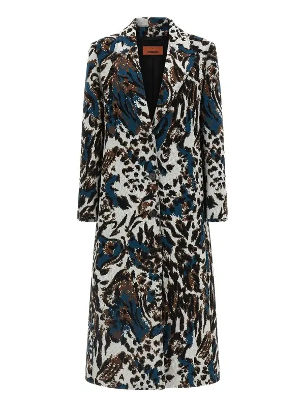Missoni Animalier Wool Jacquard Coat - Multicolor