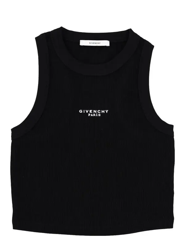 Givenchy Logo Crop Top - Black