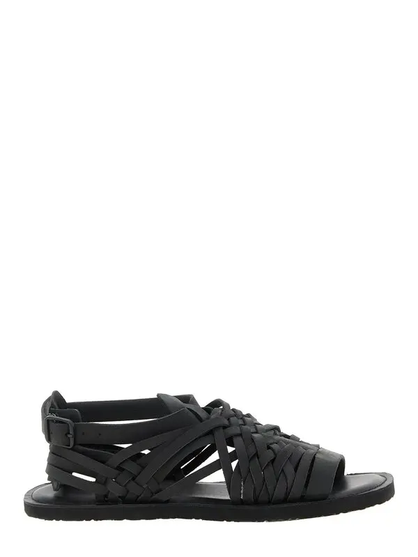 Yohji Yamamoto Braided Leather Sandals - Black