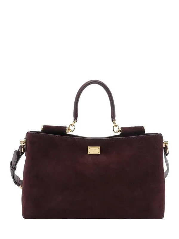 Dolce & Gabbana Medium Suede Vittoria Handbag - Red