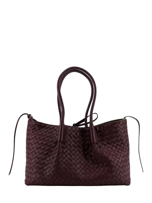 Bottega Veneta Pinacoteca Leather Handbag With Intrecciato Motif - Multicolor