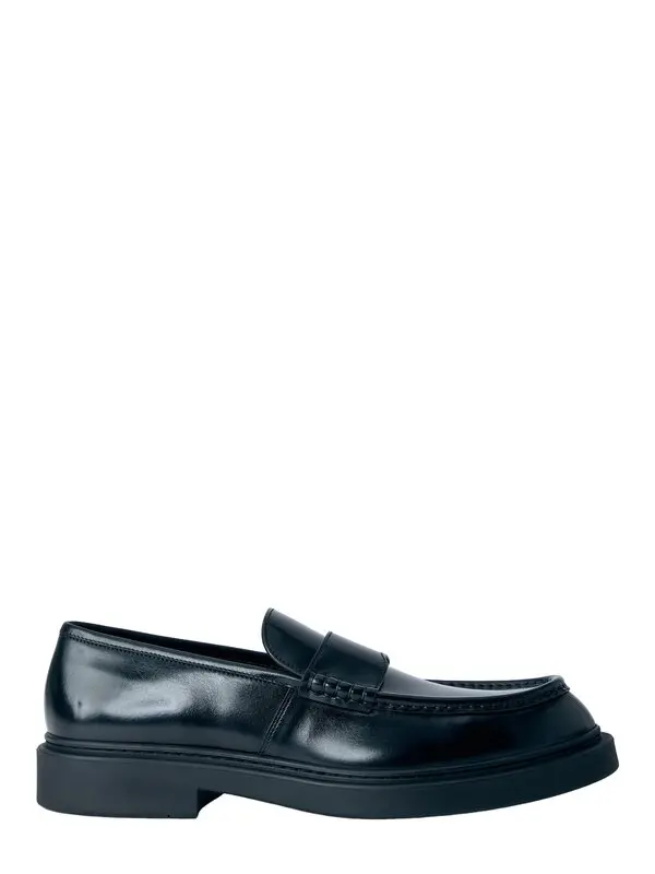 JIL SANDER Brushed Leather Loafers - Black