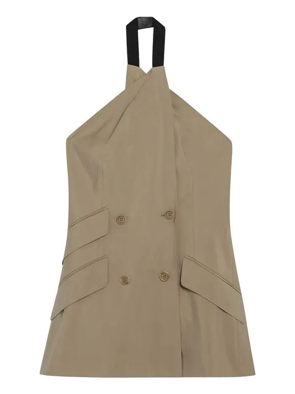 Max Mara Sleeveless Jacket In Sand-colored Wool And Silk Poplin - Cream