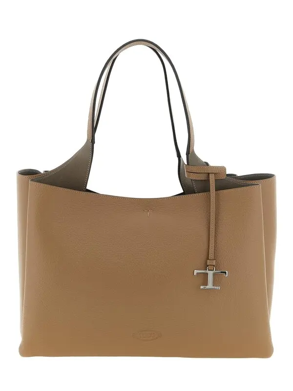 TOD'S Medium 't Timeless' Shopping Bag - Brown