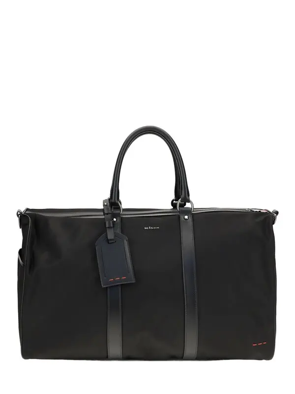 Kiton Leather-trim Travel Duffle Bag - Black