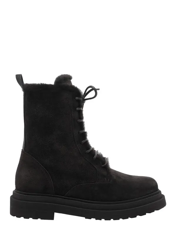 Brunello Cucinelli Suede Booties - Brown