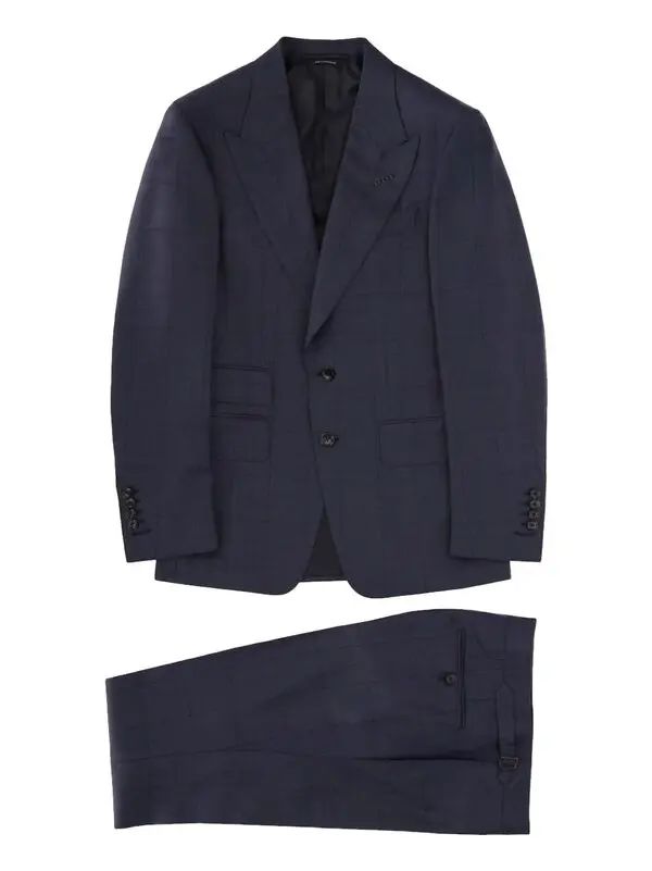 TOM FORD Grand Overcheck Shelton Suit - Blue