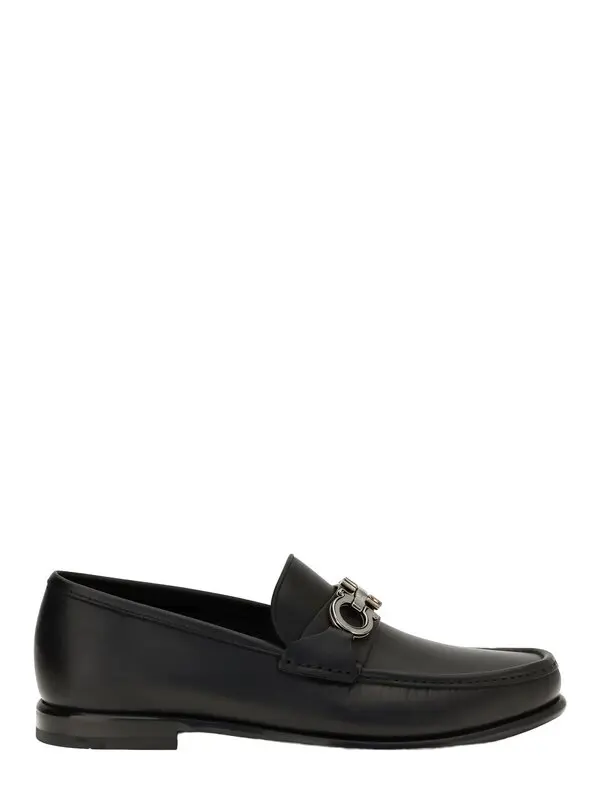 FERRAGAMO Gancini Ornament Loafers - Black