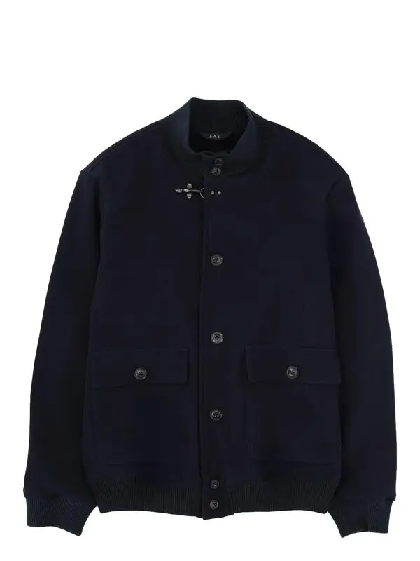 FAY Wool Jacket With Buttons - Blue