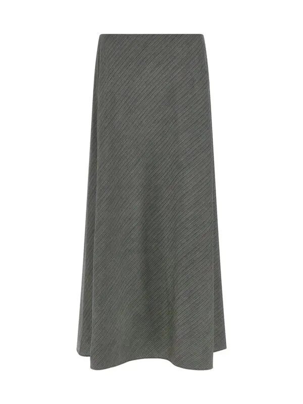 Alberta Ferretti Bell Chevron Skirt - Gray