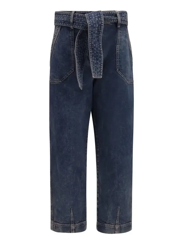 Giorgio Armani Wide-leg Jeans With Belt - Blue