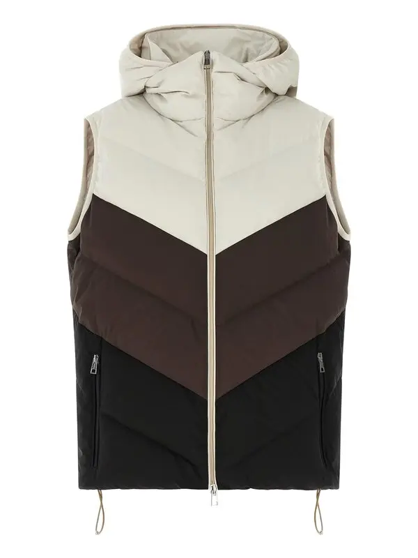Kiton Chevron Stitching Padded Vest - Multicolor