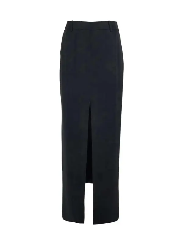 TOM FORD Long Skirt With Slit And Buttons - Black