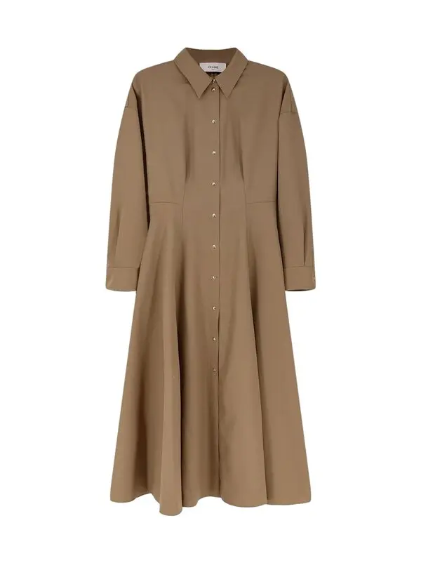 Celine Wool Shirt Dress - Cream