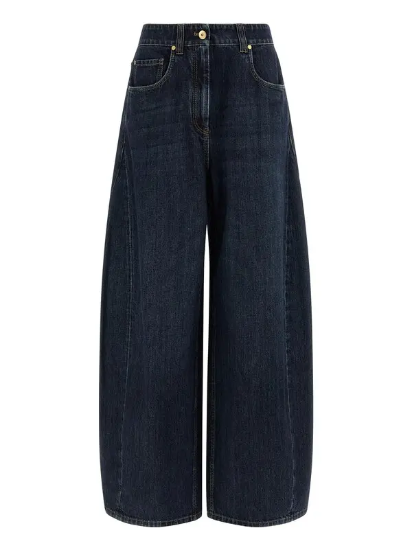 Brunello Cucinelli Wide Barrel Denim Jeans - Blue