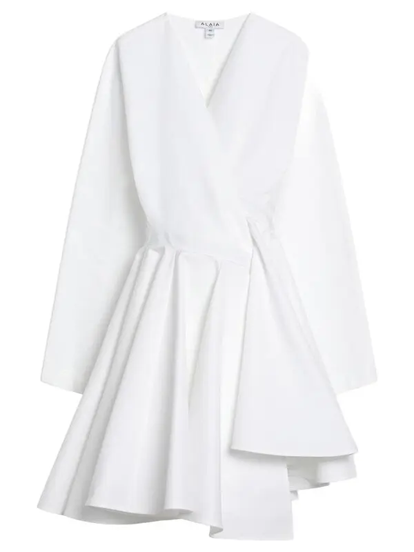Alaïa Asymmetrical Cotton Dress - White