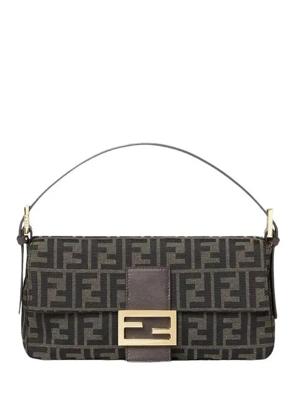 Fendi Ff Monogram Jacquard Shoulder Bag - Brown