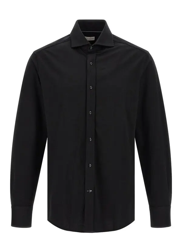 Brunello Cucinelli French Collar Shirt - Black
