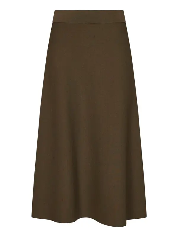Max Mara Viscose Crepe Flared Midi Skirt - Multicolor