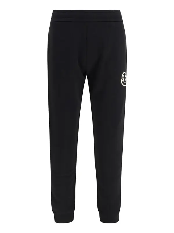 Moncler Tracksuit Pants With Drawstring And Logo - Black