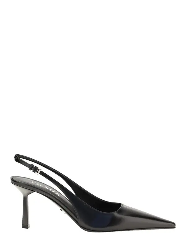 Prada Leather Slingback Pumps - Black