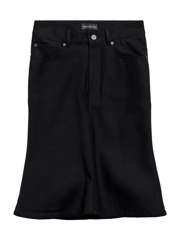Balenciaga Cotton Midi Skirt - Black