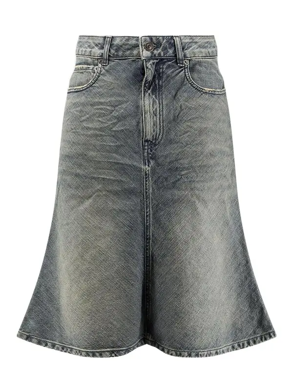 Balenciaga Denim Midi Skirt - Blue