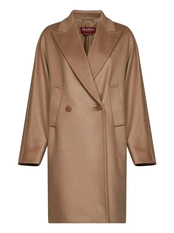 Max Mara Camel Mstmastro Double-breasted Midi Coat - Multicolor