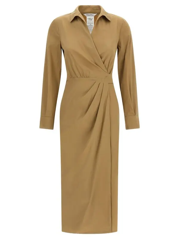 Max Mara Cotton Poplin Wrap Dress - Cream